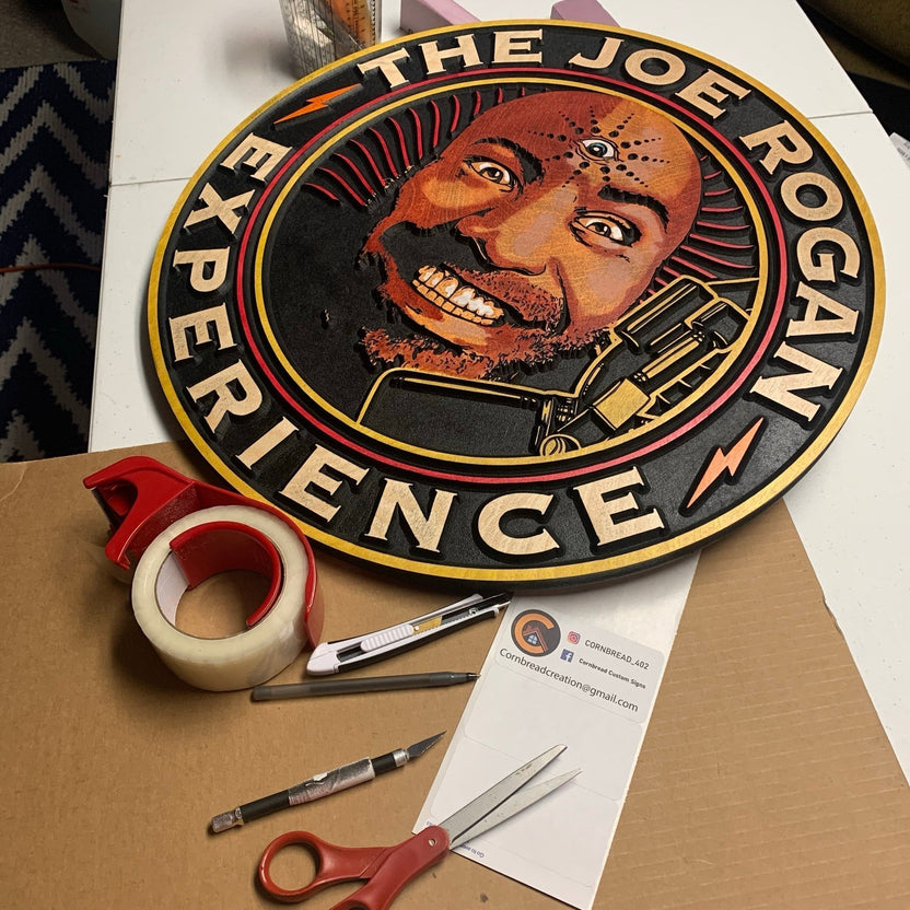 Our Sign Inside Joe Rogan's Studio! – Cornbread Customs