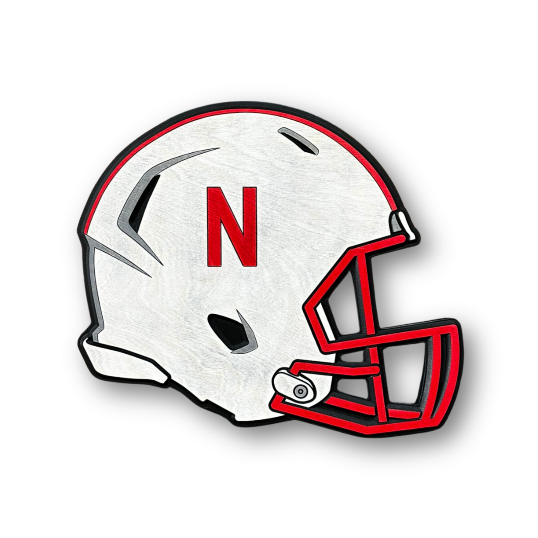 Nebraska Huskers Helmet Wood Sign | Officially Licensed | Cornbread Customs